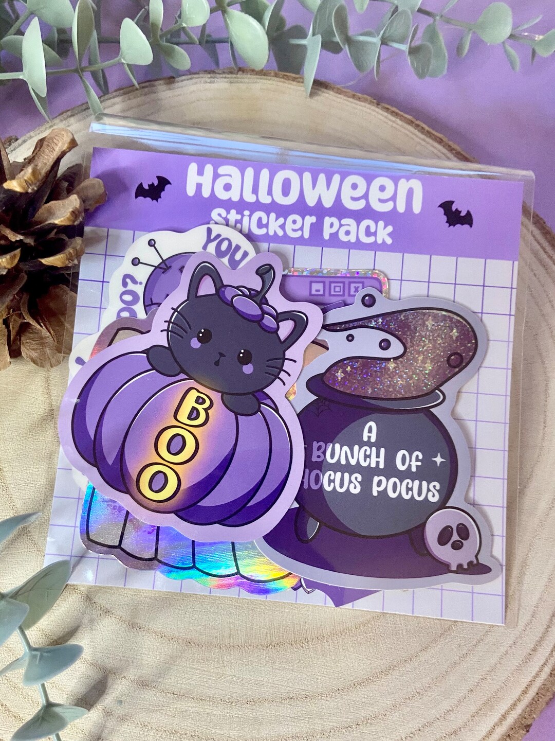Spooky Sticker Pack Assorted Purple Sticker Pack die Cut Sticker Pack ...