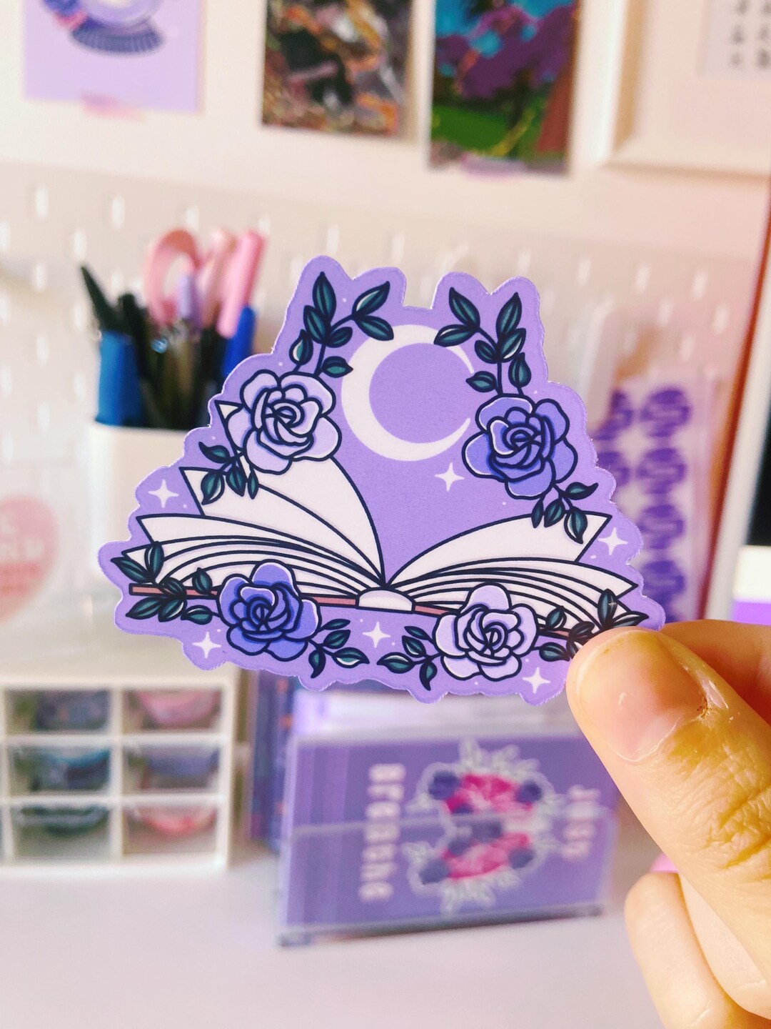 Pastel Purple Open Book | Book Sticker | Book Planner Stickers ...