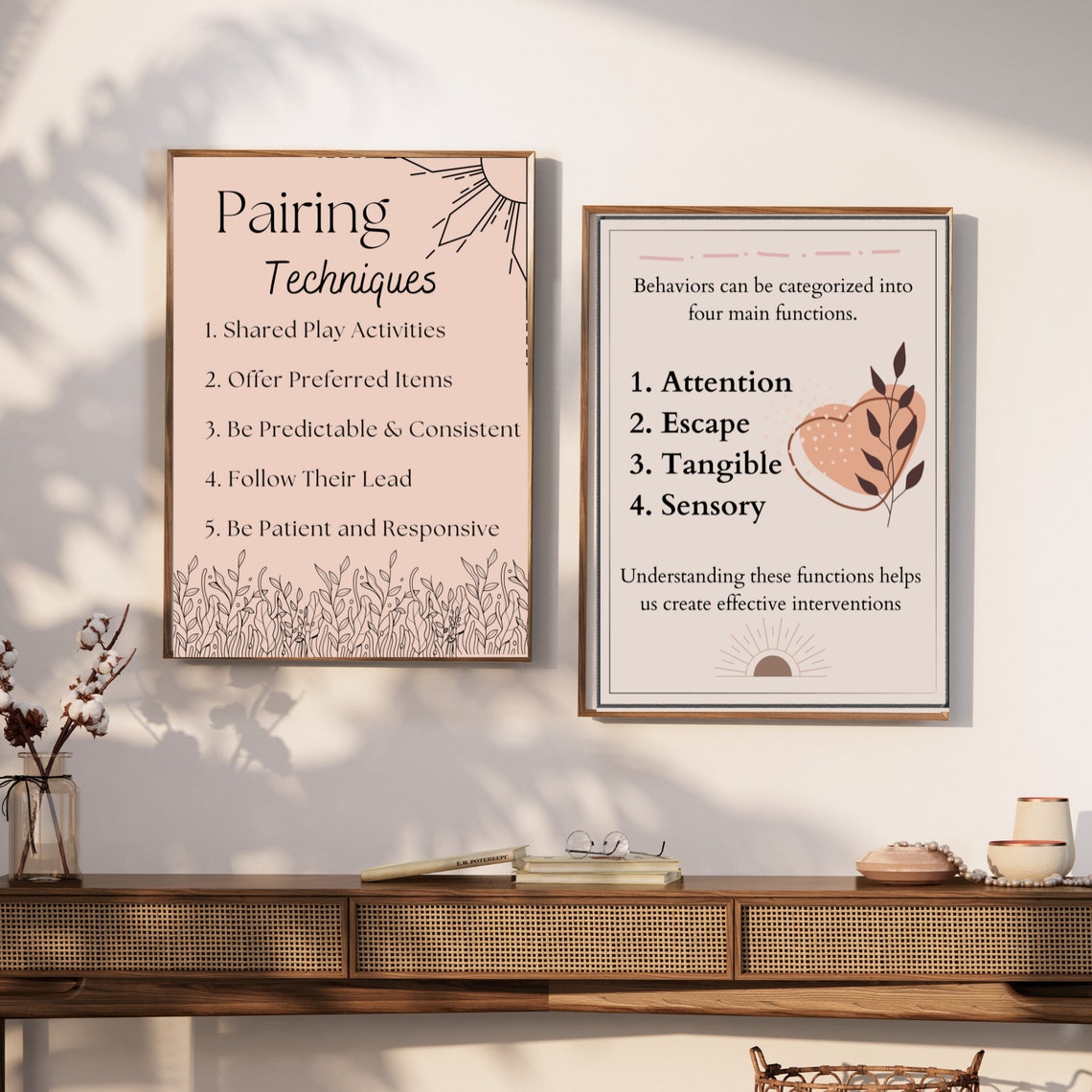 10 ABA Boho Printable Wall Art Bundle, BCBA Office Decor Posters, ABA ...