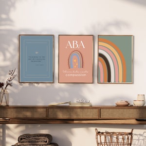 10 ABA Boho Printable Wall Art Bundle, BCBA Office Decor Posters, ABA ...