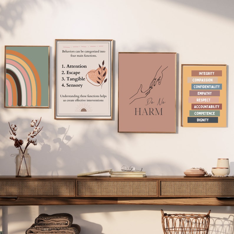 10 ABA Boho Printable Wall Art Bundle BCBA Office Decor - Etsy Canada