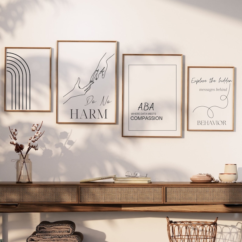 20 ABA Printable Wall Art Bundle, BCBA Office Decor Posters, ABA Wall ...