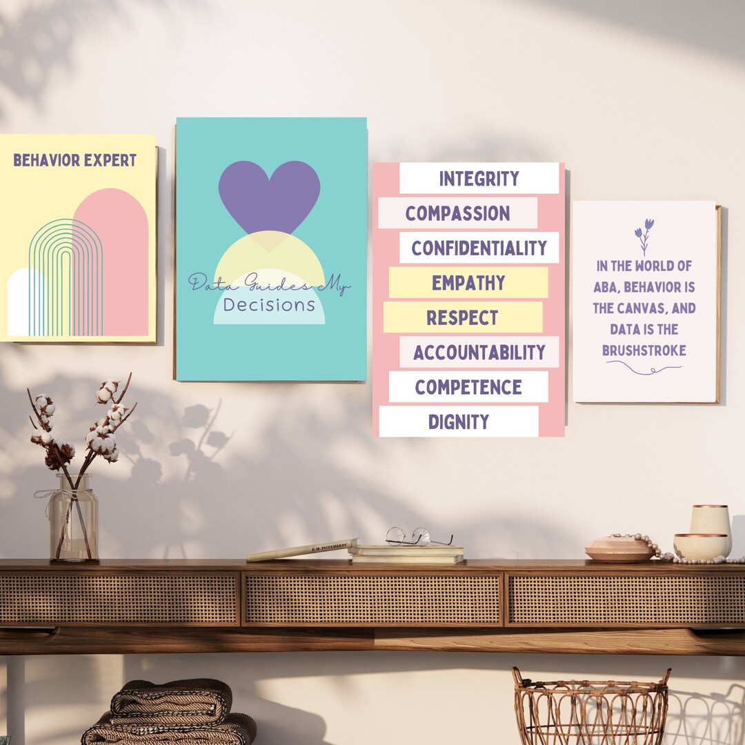 10 ABA Printable Wall Art Bundle, BCBA Office Decor Posters, ABA Wall ...