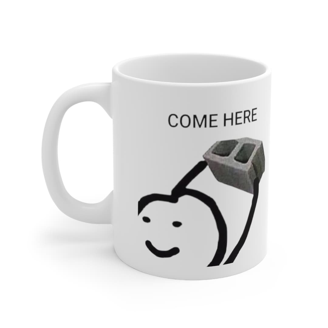 Brick Smack Stick Figure Ceramic Mug - Funny Meme Gag Gift - Etsy