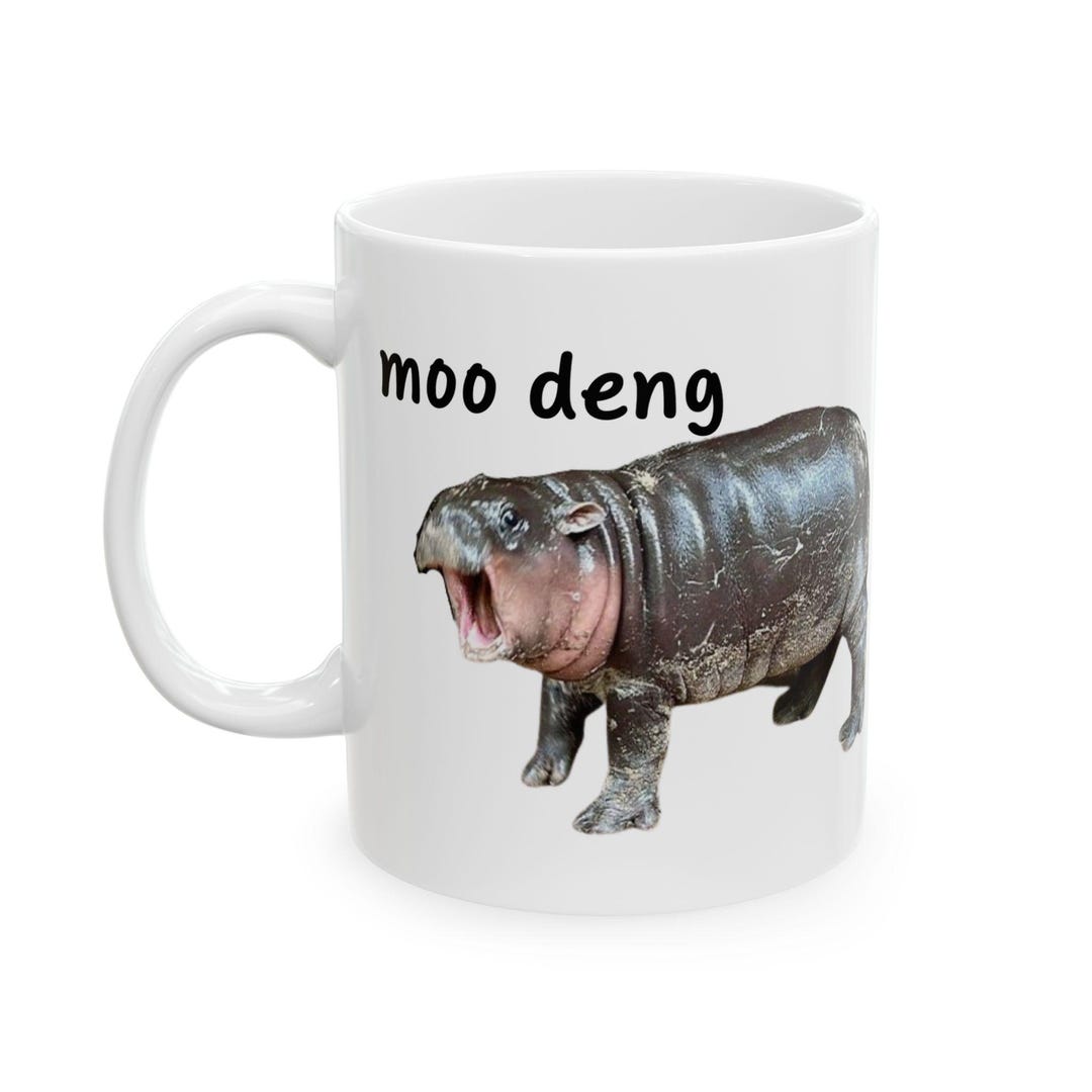 Moo Deng Screaming Hippo Mug: Funny Novelty Coffee Mug(11oz) - Etsy