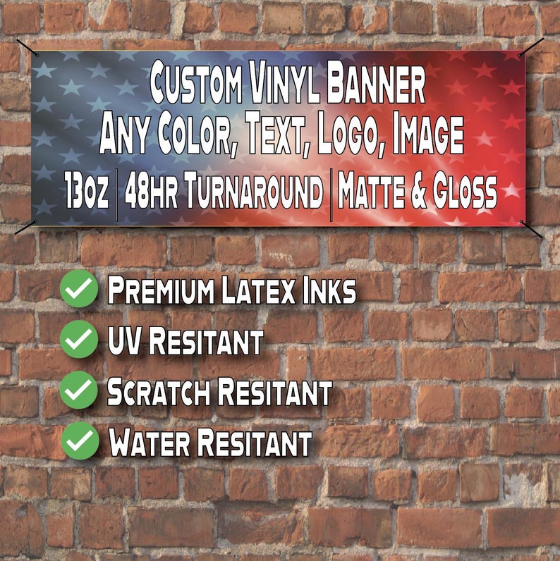 Custom Vinyl Banner, Your Custom Text/design, Any Color Image Text Logo ...