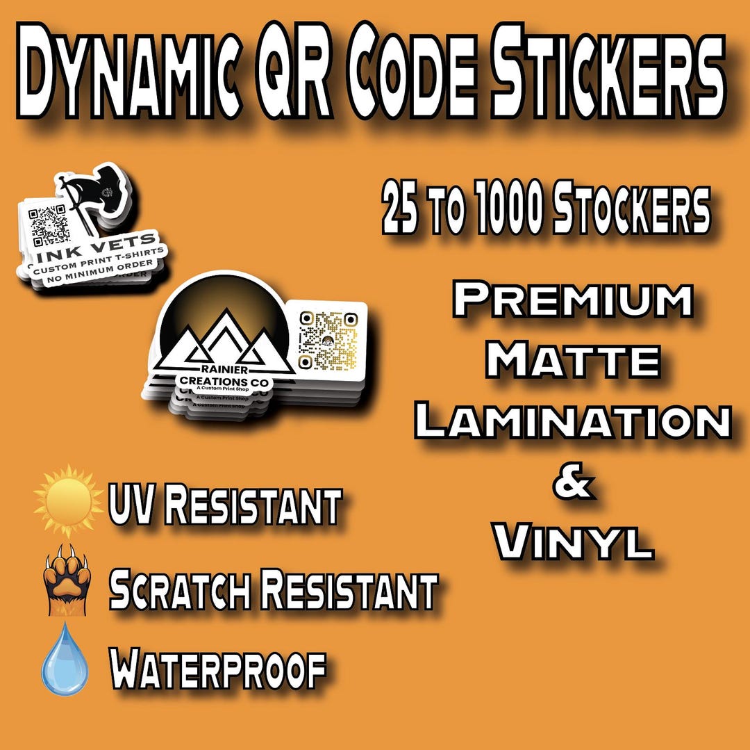 Dynamic QR Code Stickers - Etsy