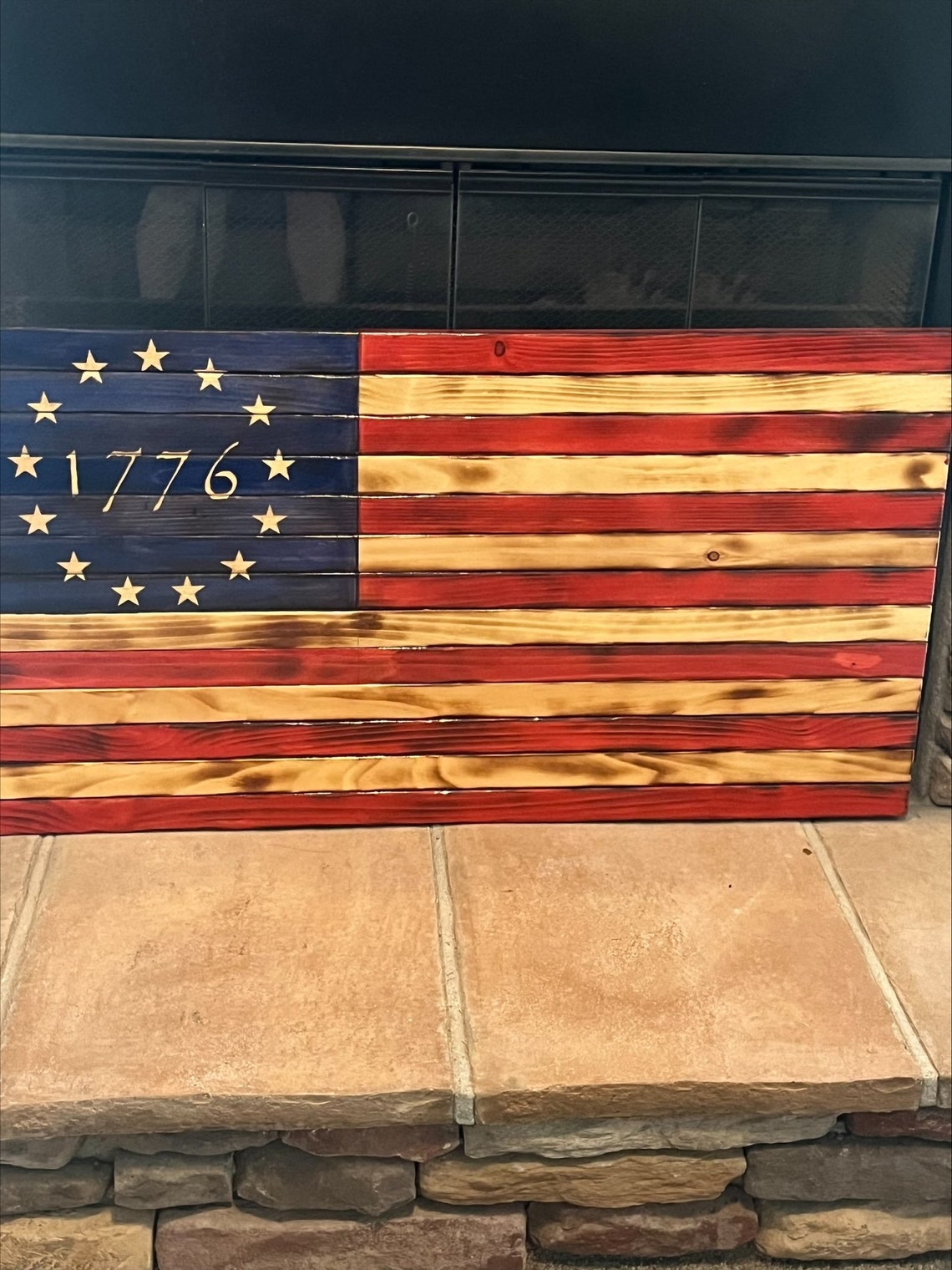 Handmade Wooden 1776 American Flag - Etsy