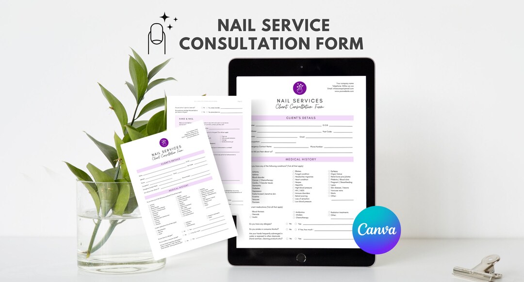Nail Technician Forms Editable Templates Esthetician Forms Client ...