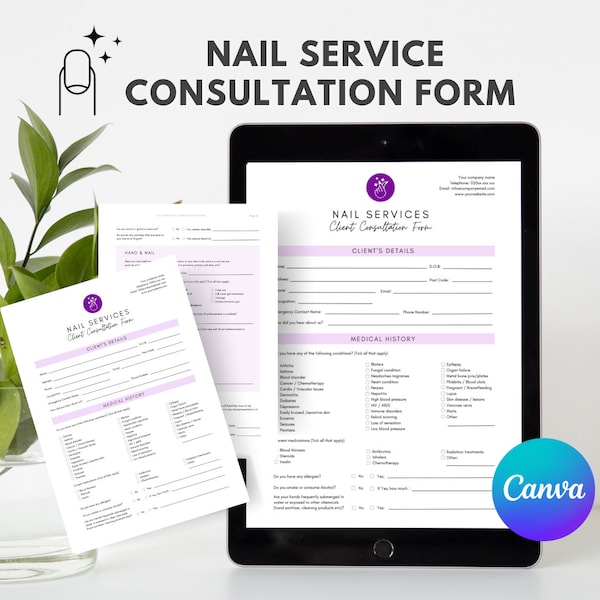 Pedicure Intake Form - Etsy