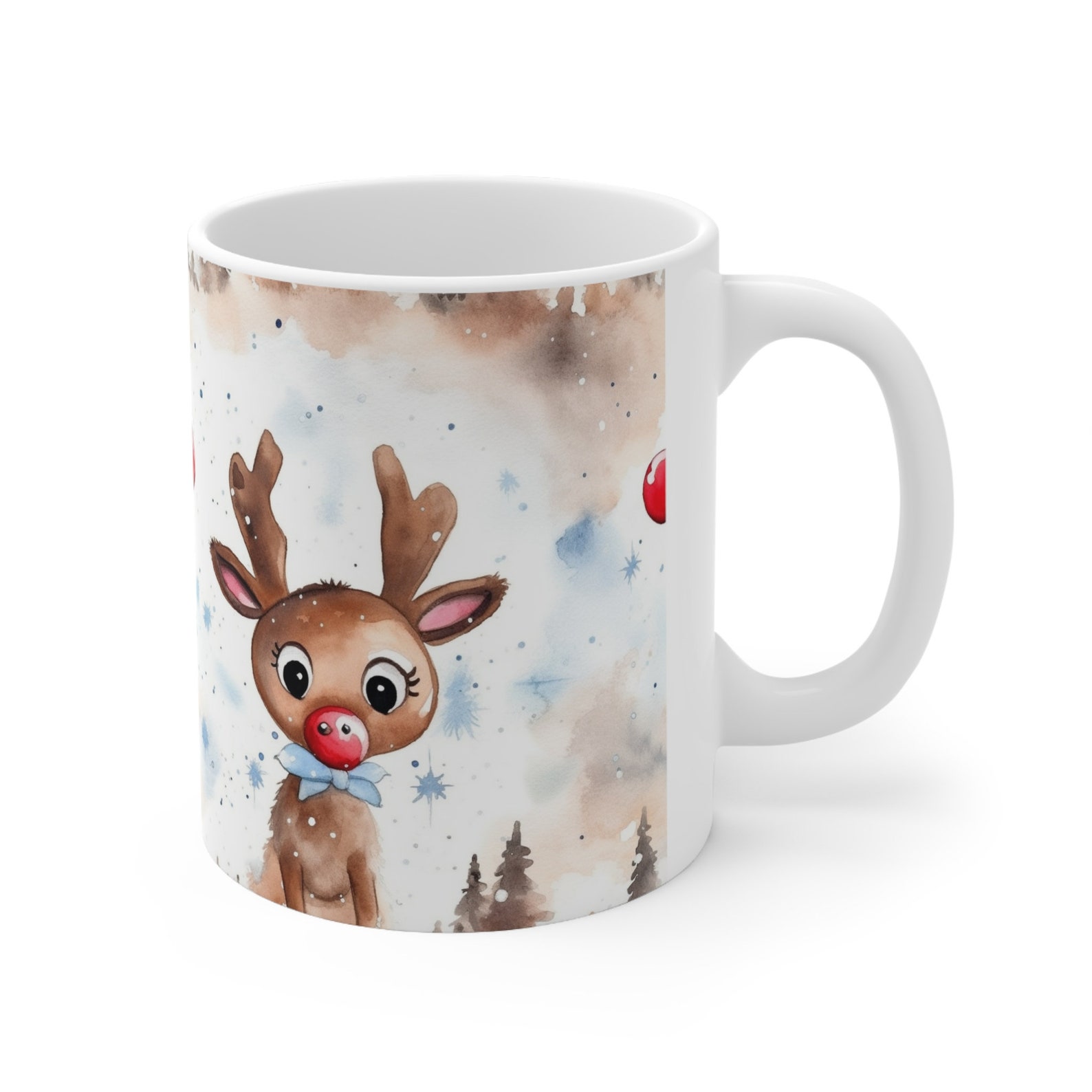 Reindeer Ceramic Reindeer Cup Reindeer Mug Christmas Mug Christmas Cup ...