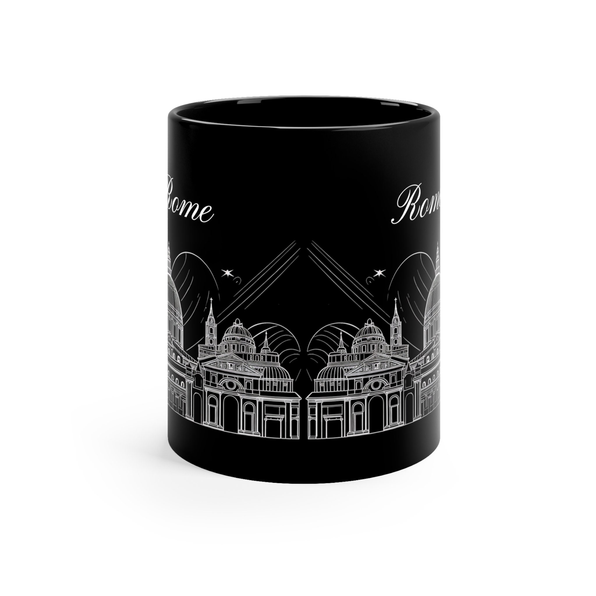 Rome 11oz Black Mug Rome Trip Mug Coffee Mug Rome Coffee Cup Rome ...