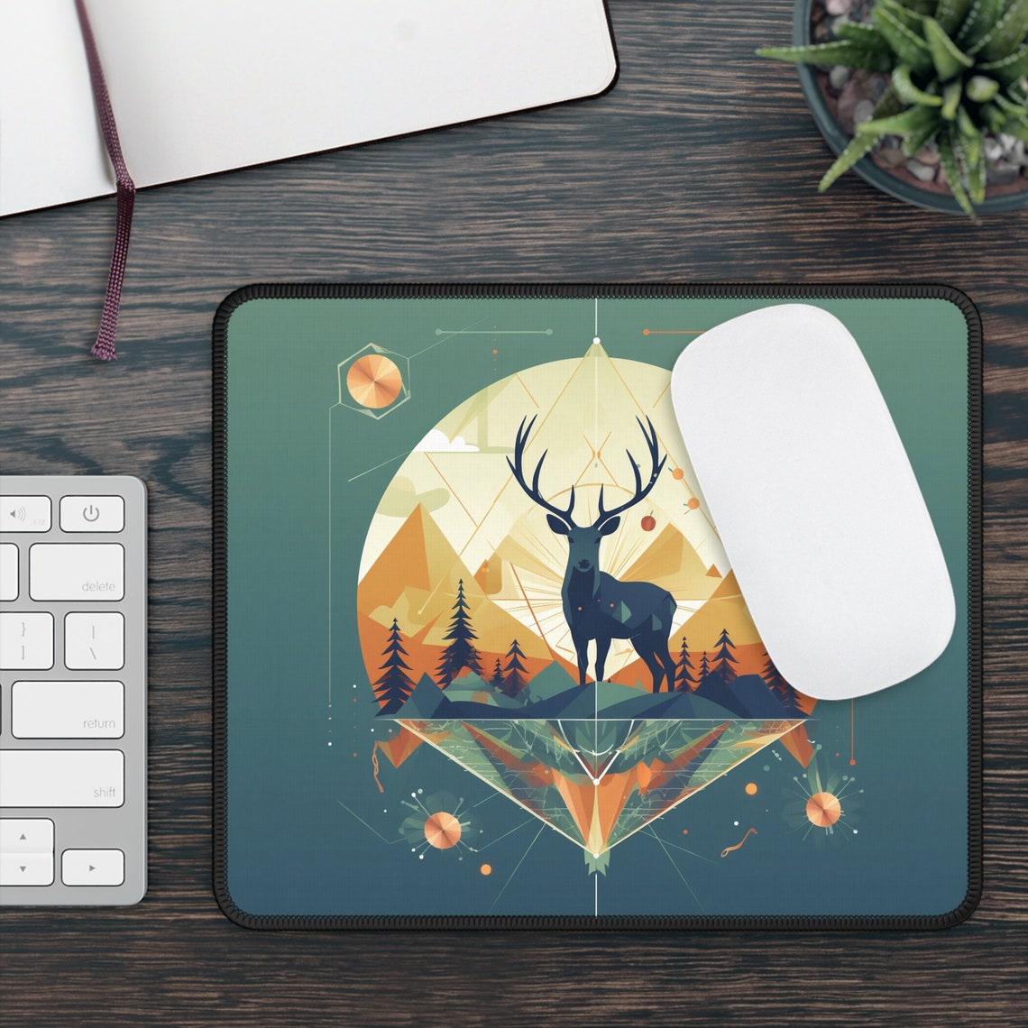 Deer Art Gaming Mouse Pad Deer Mouse Pad Deer Vector Art Design ...