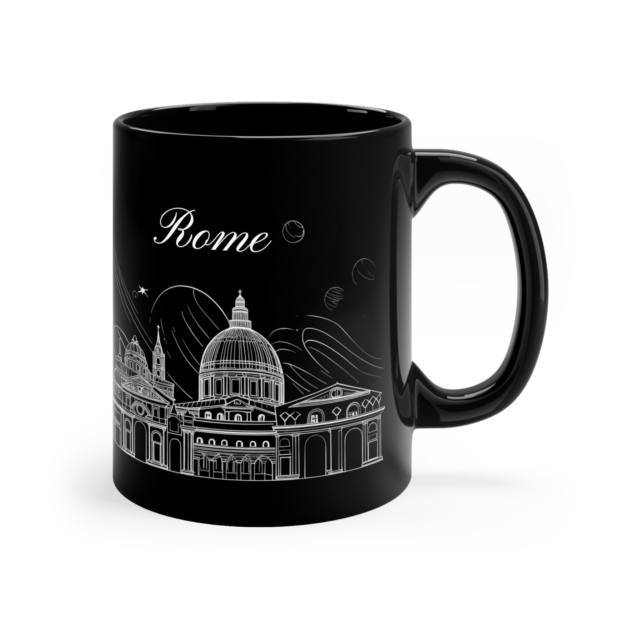 Rome 11oz Black Mug Rome Trip Mug Coffee Mug Rome Coffee Cup Rome ...