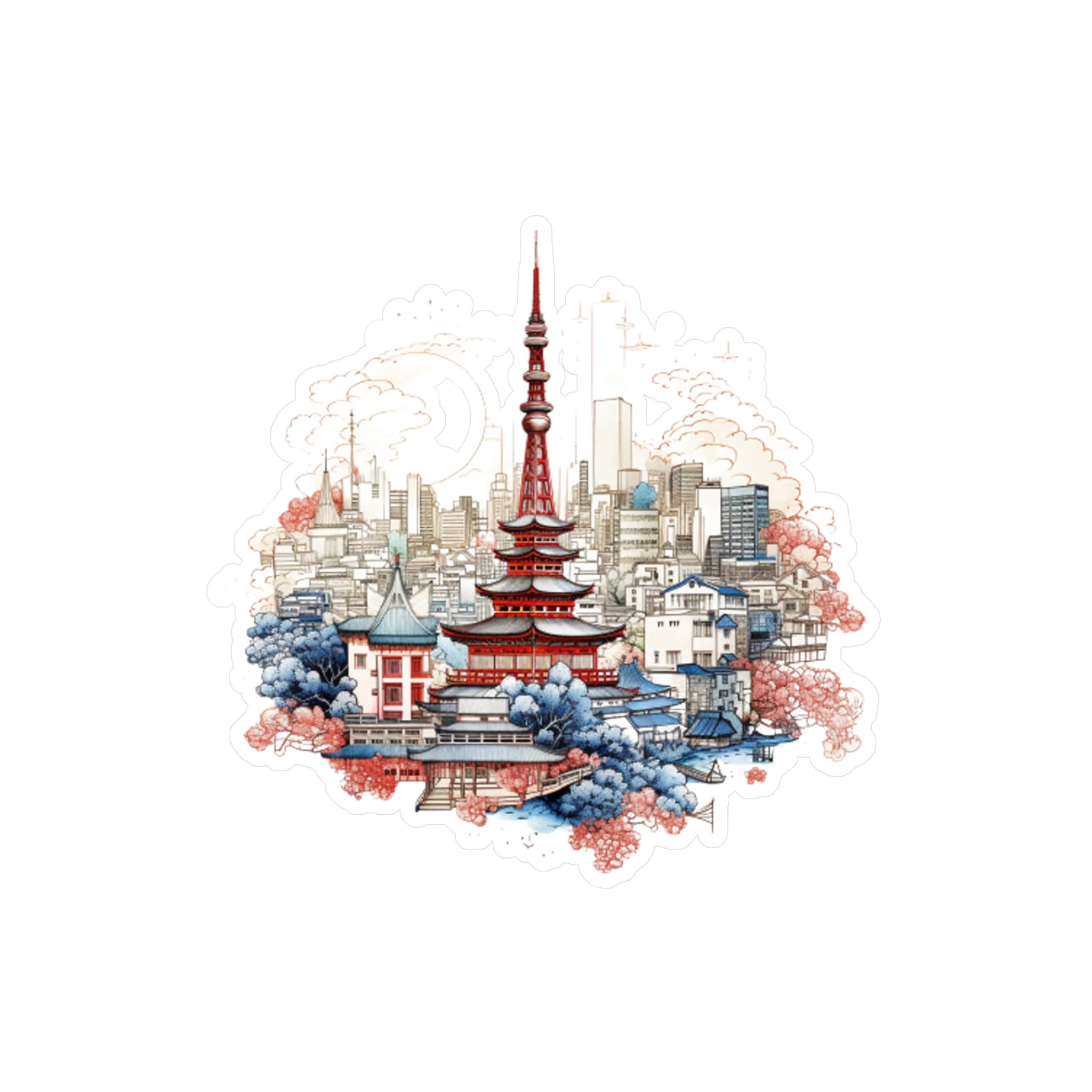 Tokyo Vinyl Sticker Landmarks Design Travel Sticker Japan - Etsy