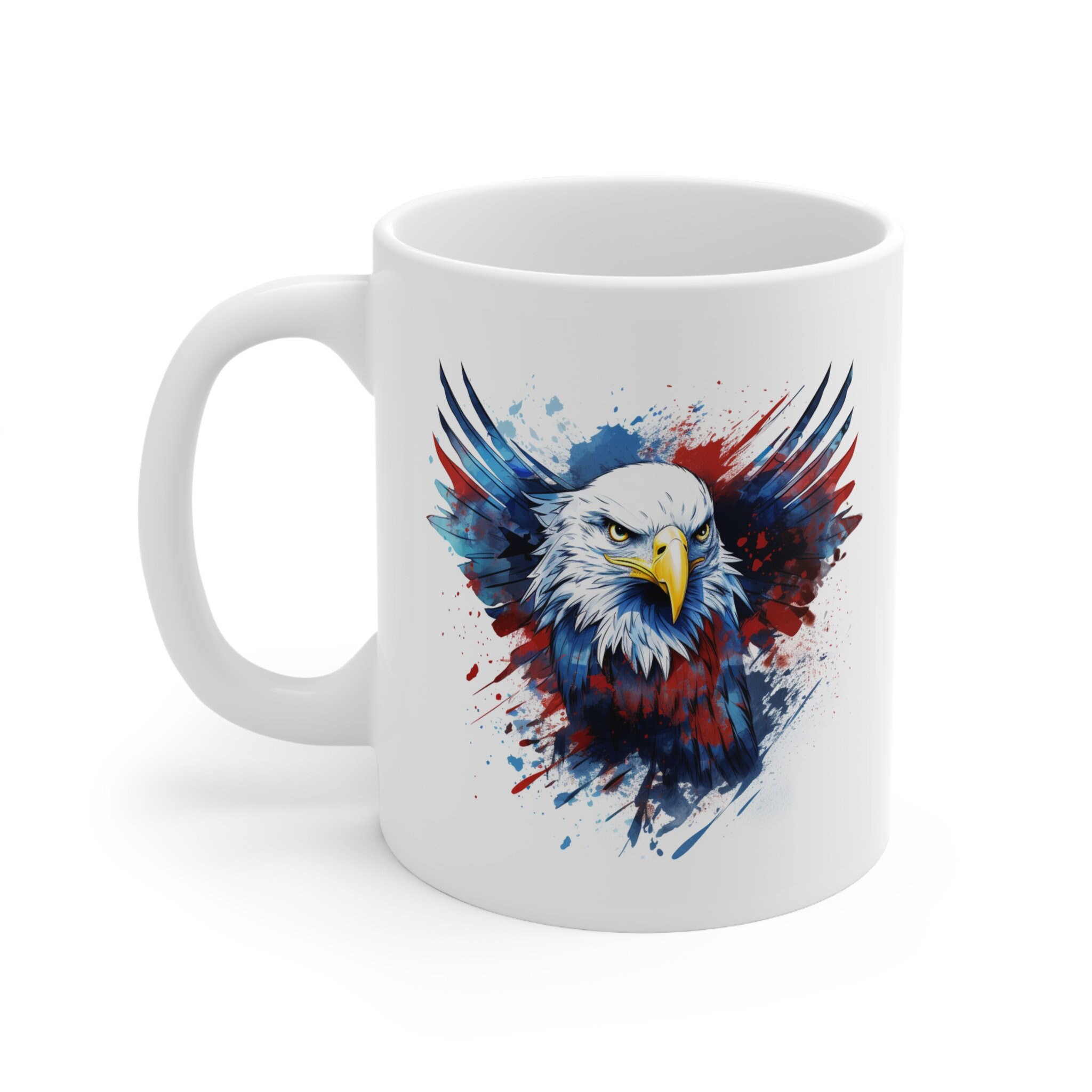 Eagle With Splatter Background Design Mug Eagle Coffee Mug American ...
