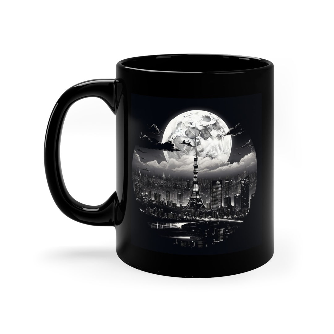 Tokyo Night Mug Tokyo Japan Mug Moon Cup Coffee Mug Tokyo Art Cup City ...