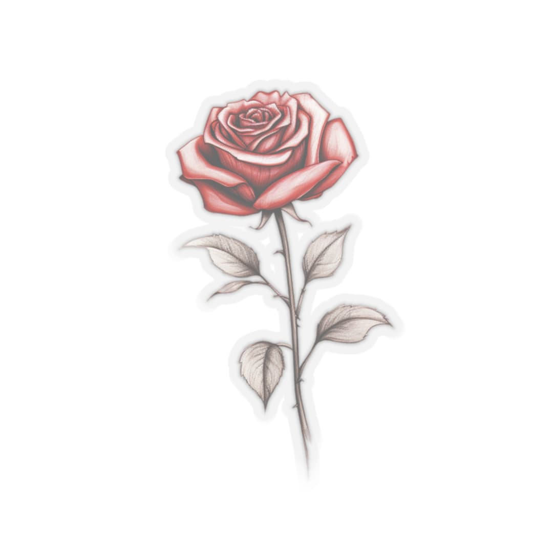 Single Rose Sticker, Rose Design, Flower Sticker, Floral Sticker ...