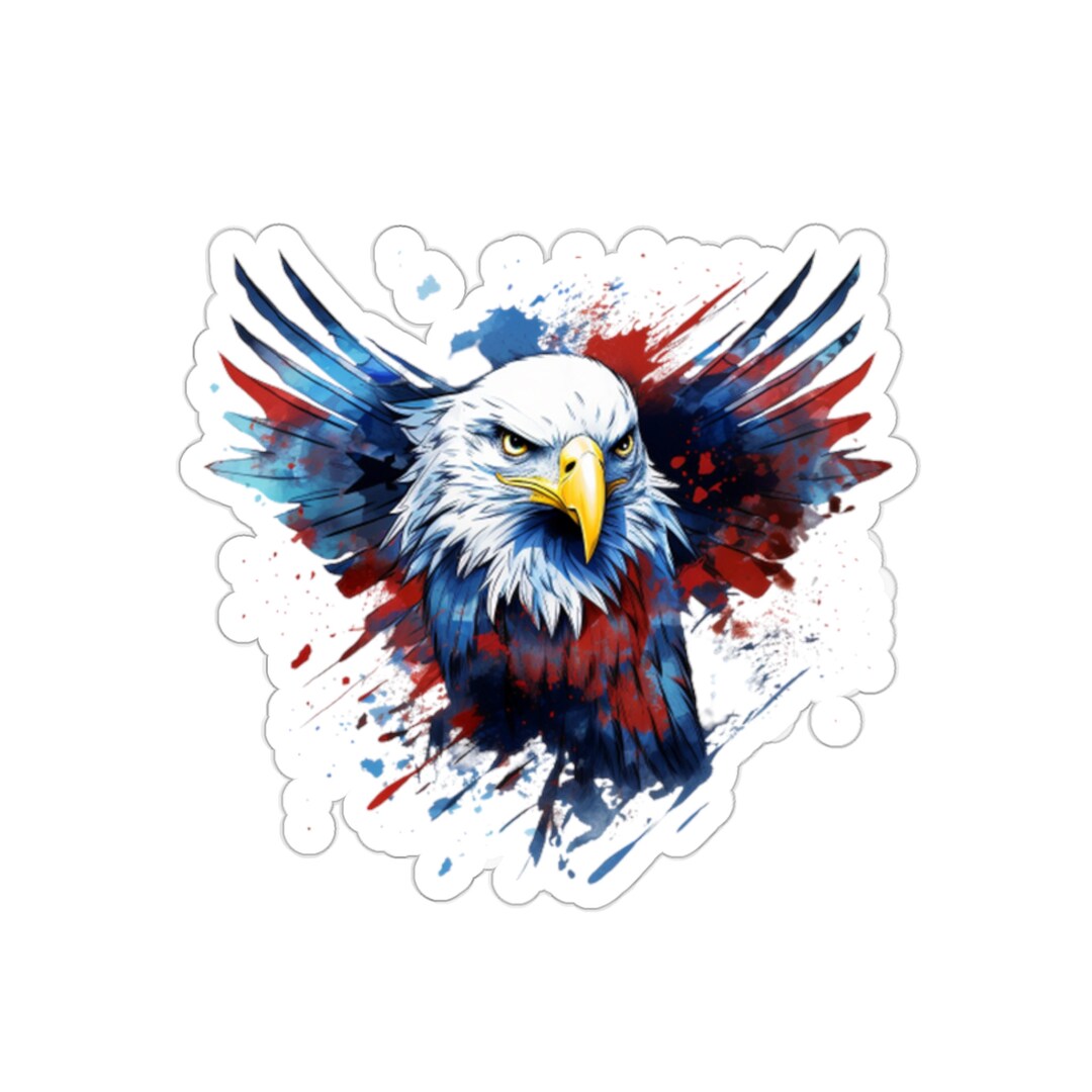 Eagle With Splatter Background Design Vinyl Sticker, Eagle Sticker ...