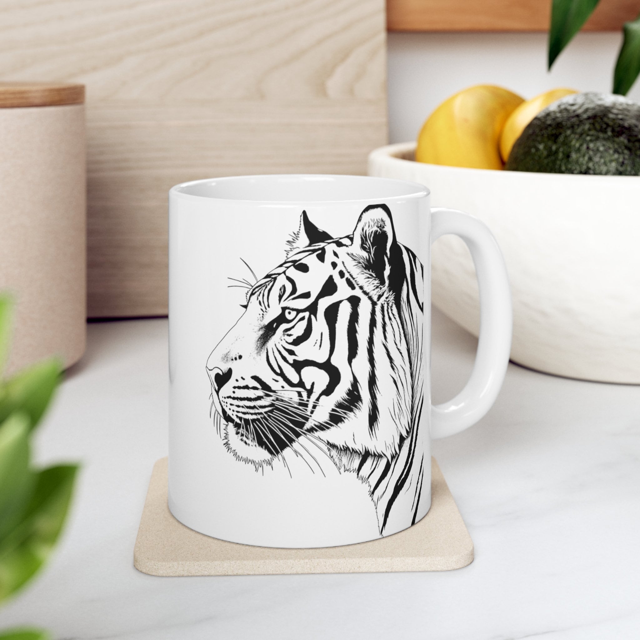 Tiger Ceramic Mug Tiger Art Mug Tiger Cup Coffee Mug Nature - Etsy