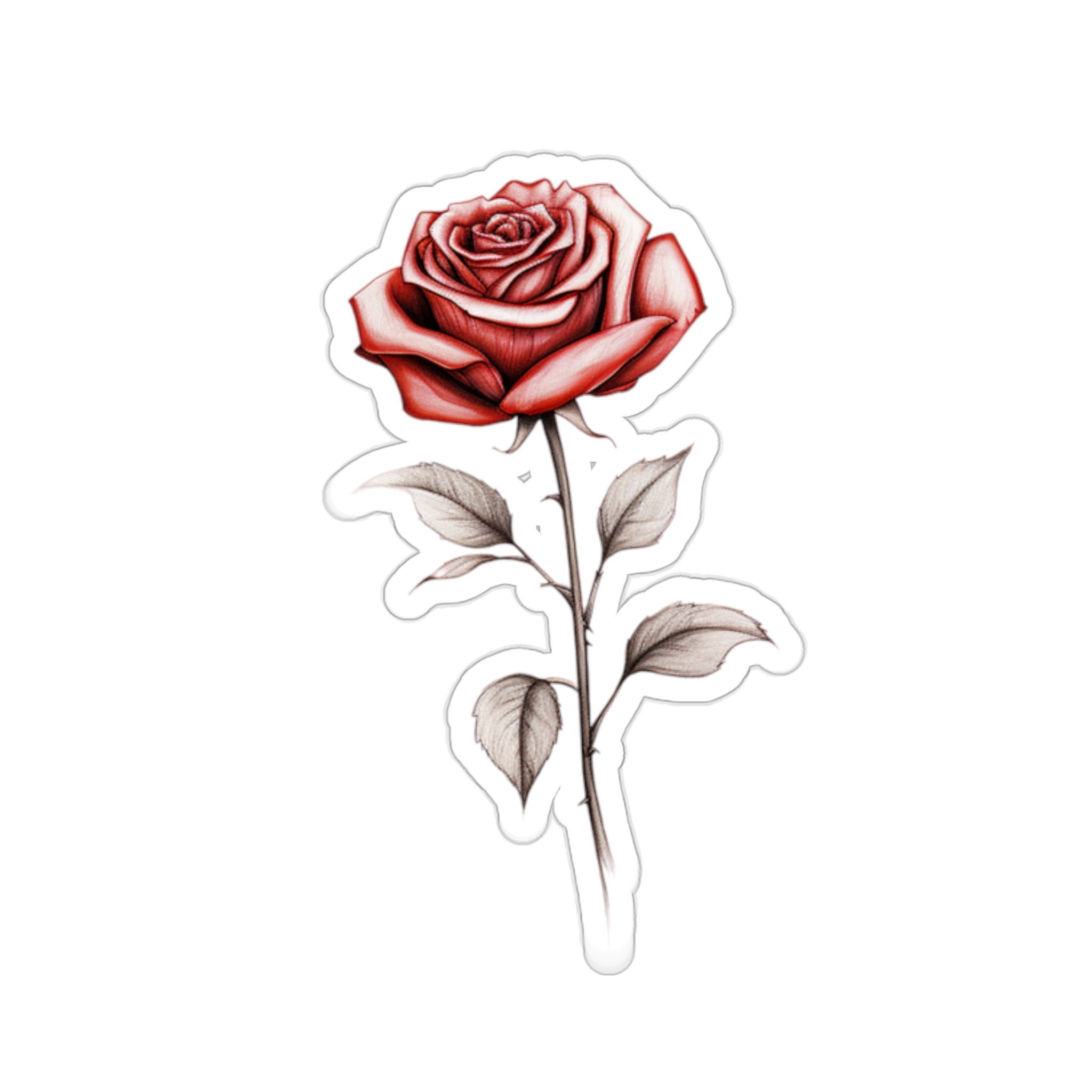 Single Rose Sticker, Rose Design, Flower Sticker, Floral Sticker ...