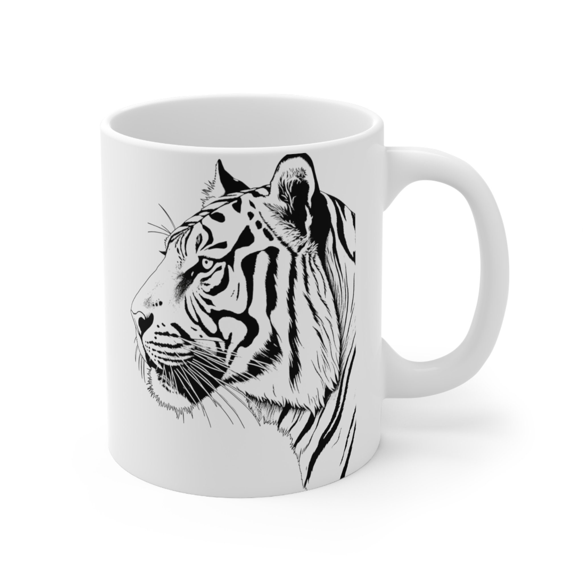 Tiger Ceramic Mug Tiger Art Mug Tiger Cup Coffee Mug Nature - Etsy