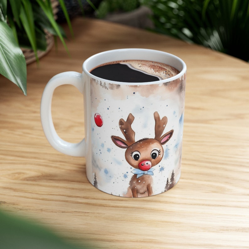 Reindeer Ceramic Reindeer Cup Reindeer Mug Christmas Mug Christmas Cup ...