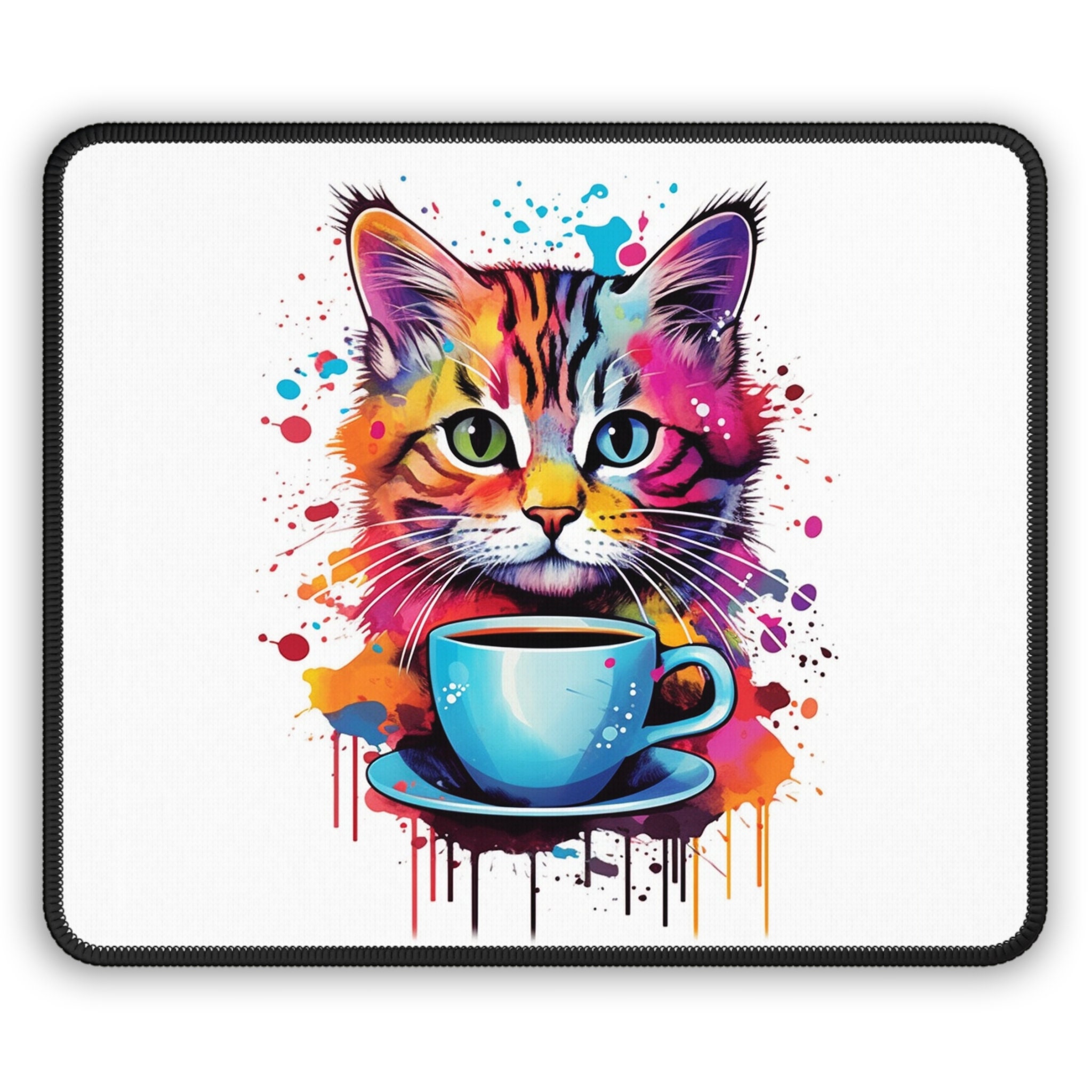 Cat Painting Design Gaming Mouse Pad Cat Mouse Pad Coffee Mouse Pad ...
