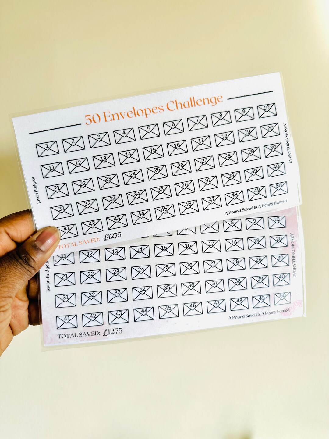 50 Envelope Saving Challenge for Cah Stuffing Savings - Etsy