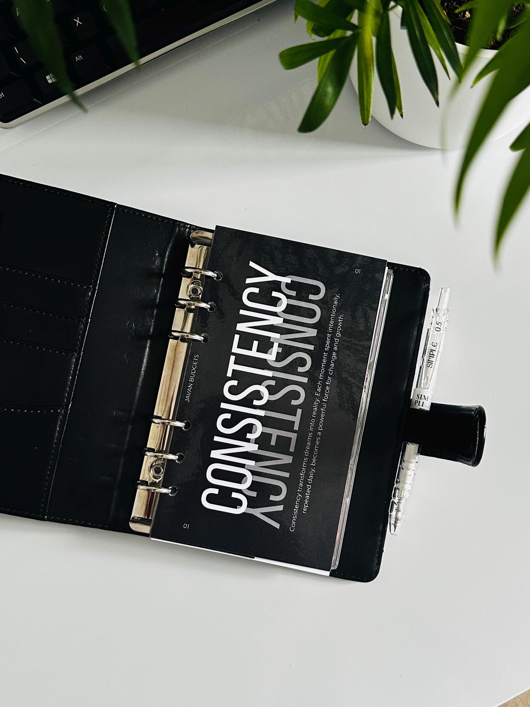 Black Aesthetic Dashboard for A6 Ring Binders | Smooth Matte Silk ...
