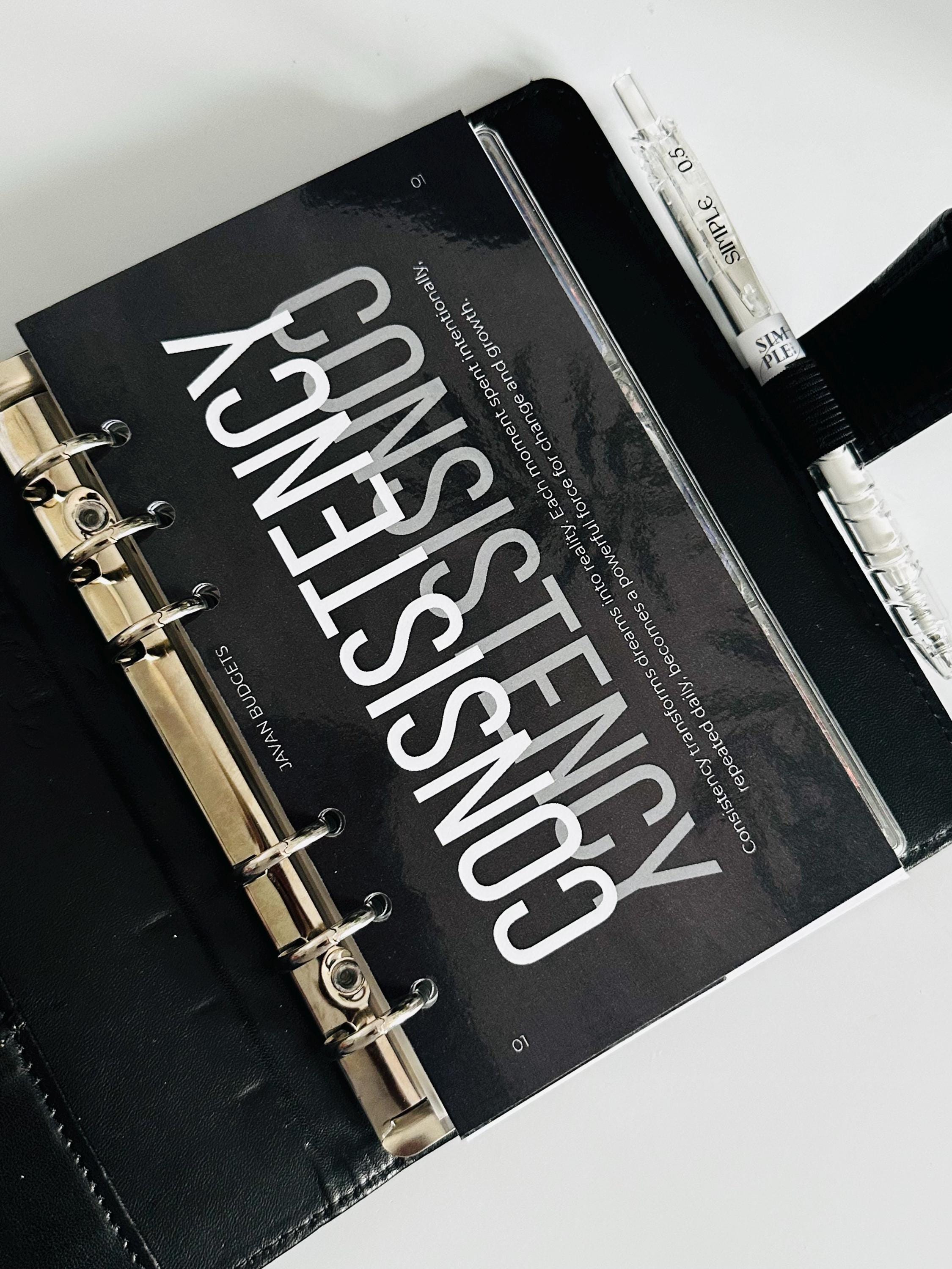Black Aesthetic Dashboard for A6 Ring Binders | Smooth Matte Silk ...
