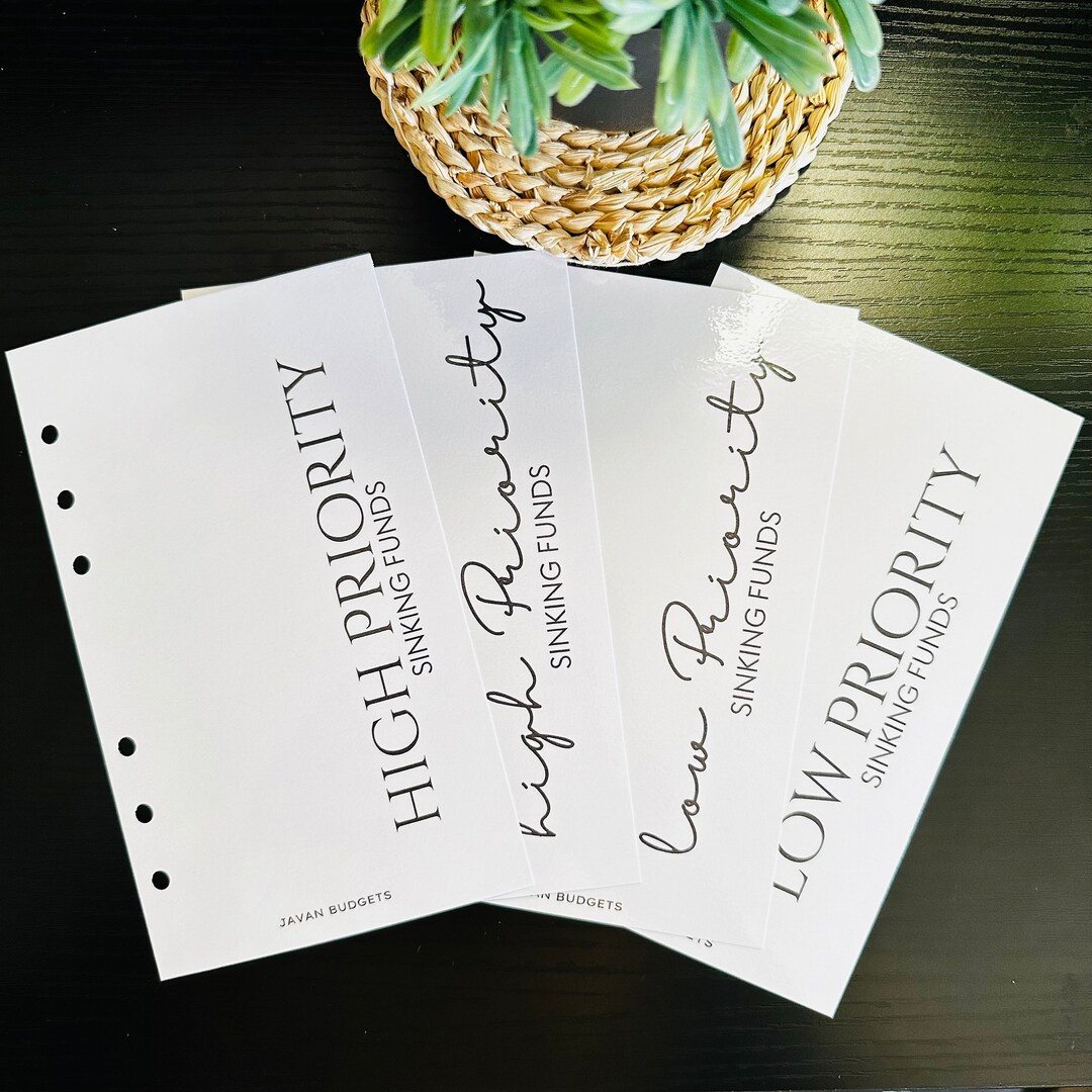 A6 Binder Dashboards Laminated Inserts for Customizing Cash Stuffing ...