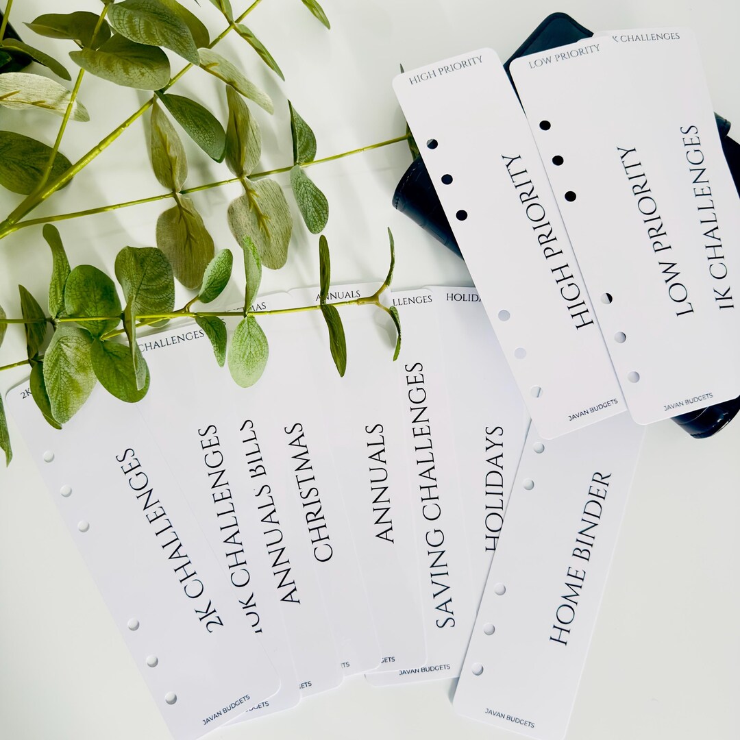 A6 Category Bookmarks for Binders - Etsy