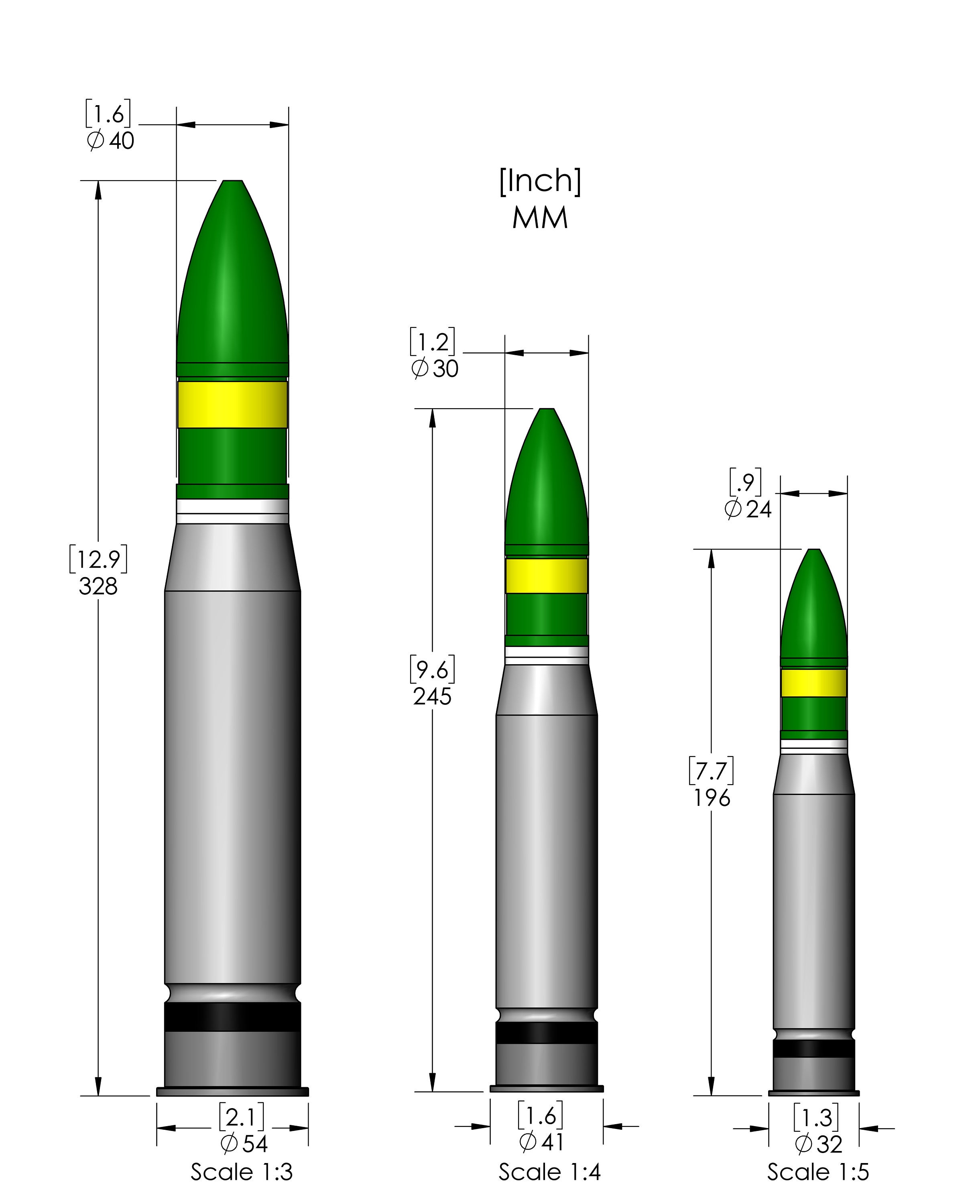 120mm M1147 AMP Sabot Round. Scaled Replica 3D Printed in Colored PETG. - Etsy