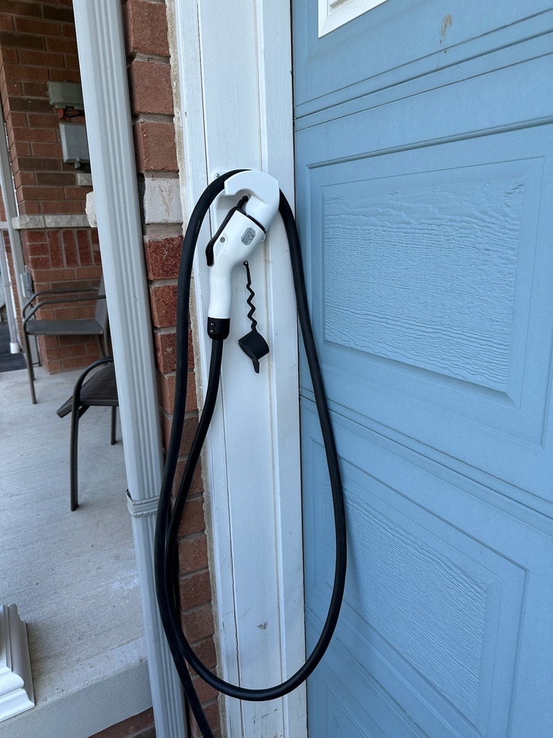 J1772 EV Plug Holster / Holder With Sideways Plug Storage and Cord Wrap ...