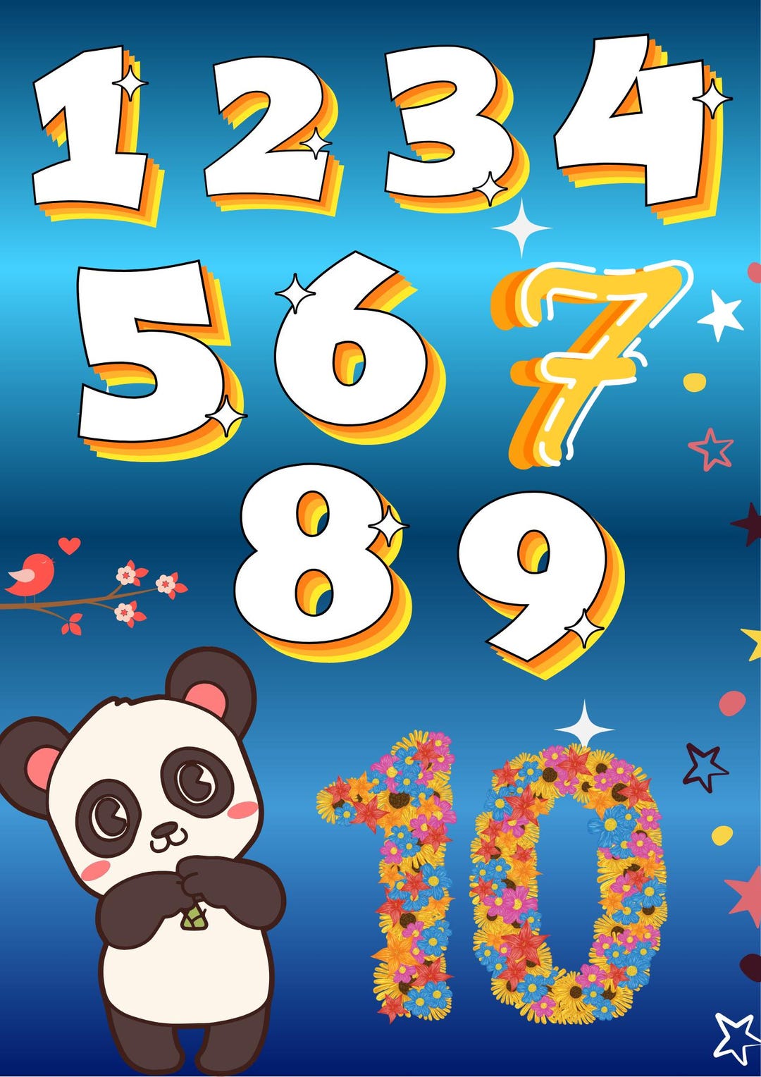 Printable Numbers Poster 1-10 – Kids Room Wall Decor – Educational ...