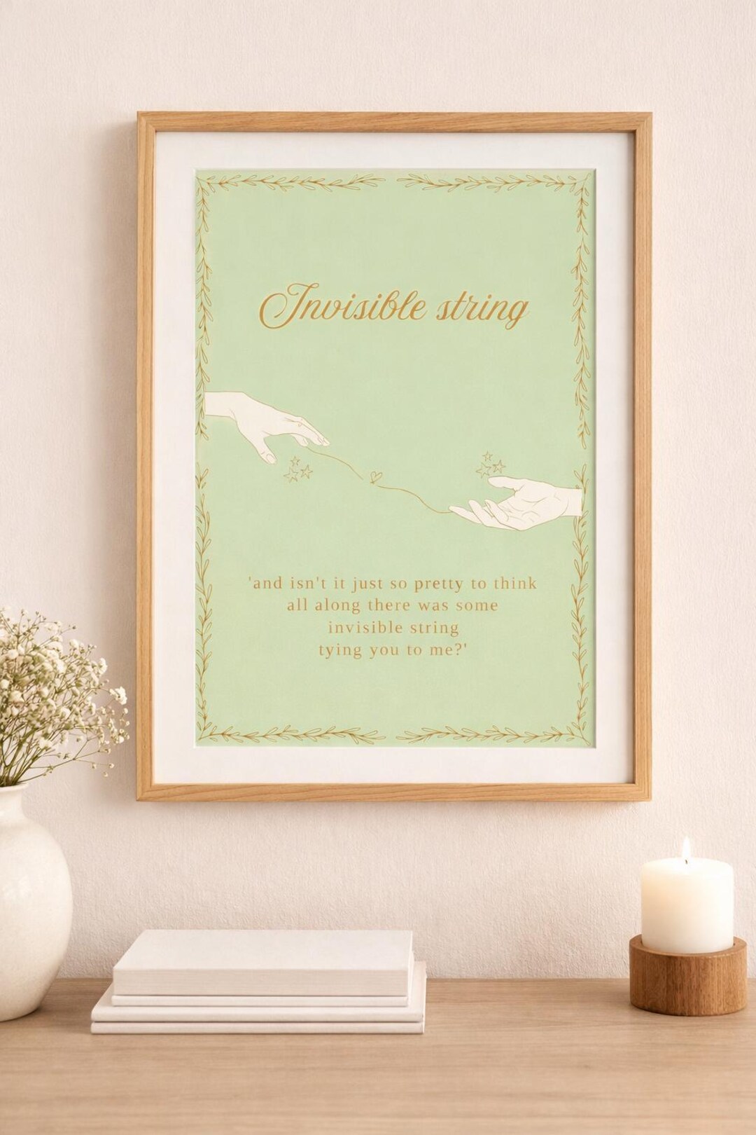Invisible String Art Print, Sage Green Love Quote (digital Download) - Etsy