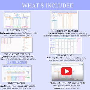Monthly Budget Spreadsheet Template Google Sheets, Budget Planner ...