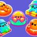Cute Summery Blobs 16 Stickers PNG Transparent Background Planner ...