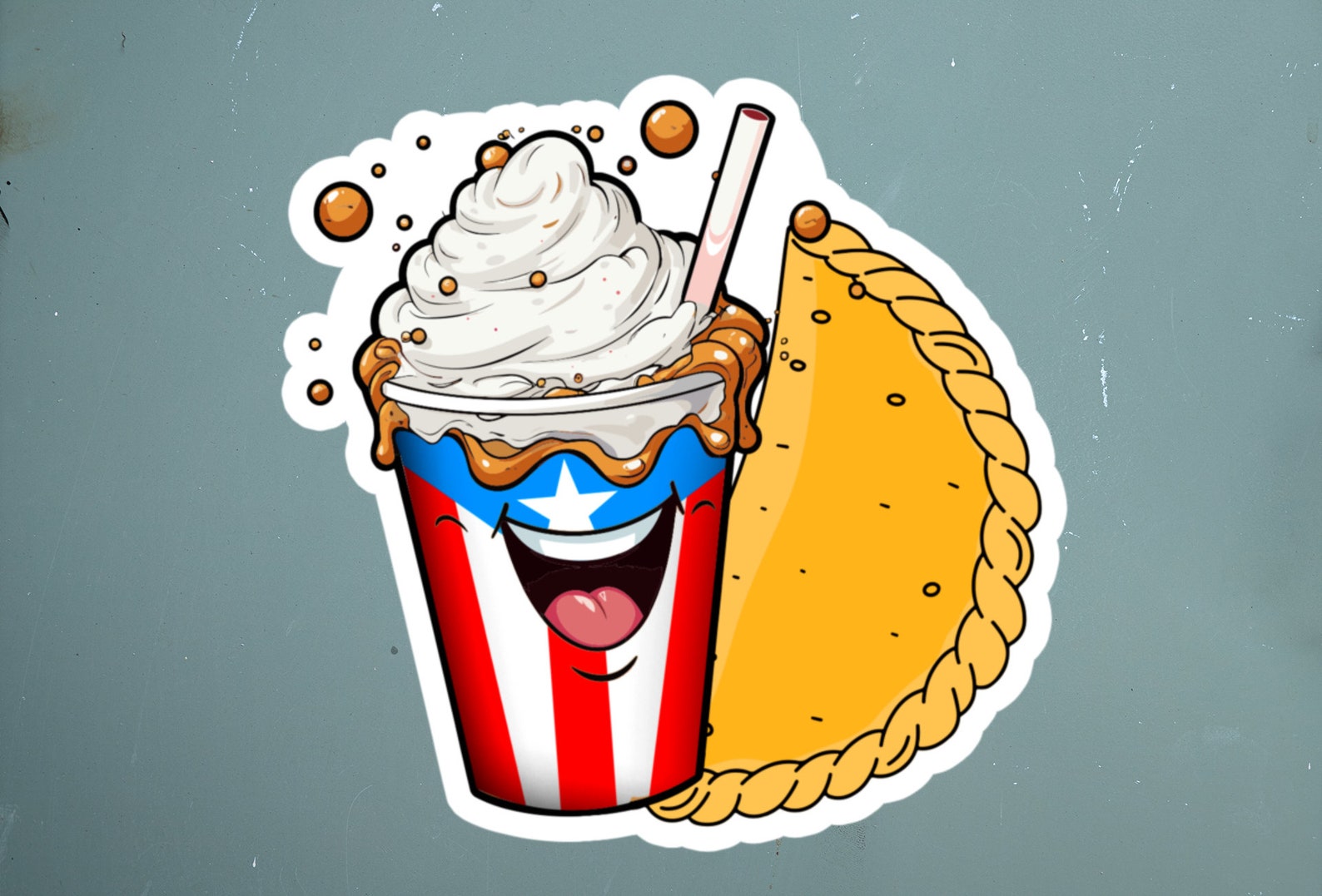 Puerto Rico Icee Design With Empanadilla PNG Stickers Digital Download ...