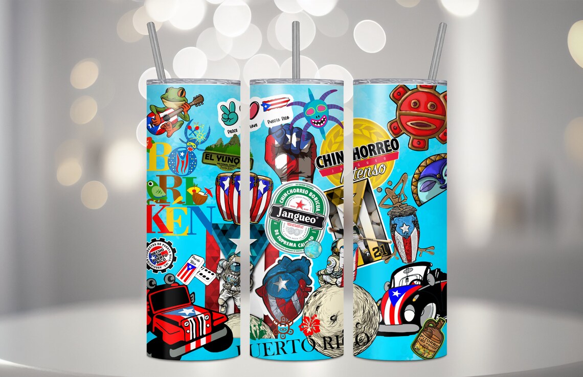 Puerto Rico Design PNG Sublimation TUMBLERS Digital Download Only - Etsy