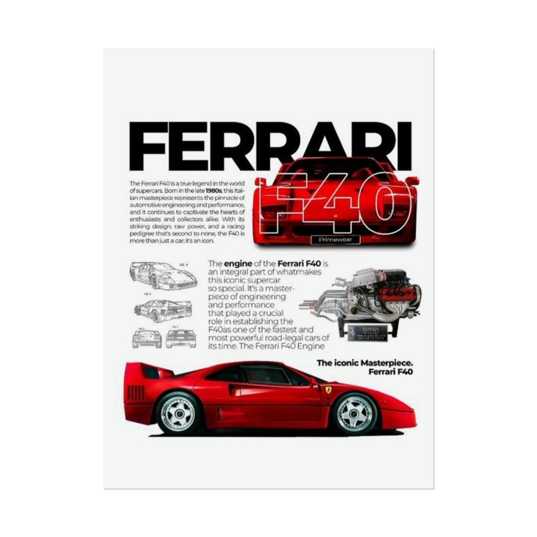 Ferrari F40 Posters - Etsy