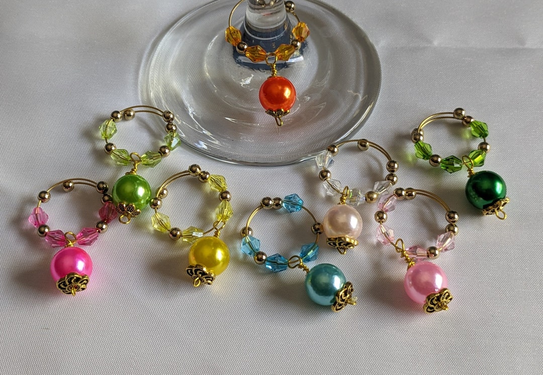 Beaded Wine Glass Rings in Many Colors Sold Separately. Make Your ...