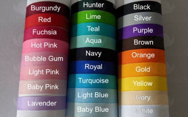 Gross Grain Ribbons 5/8 in 26 Colors by the Yard. Your Order Will Go in ...
