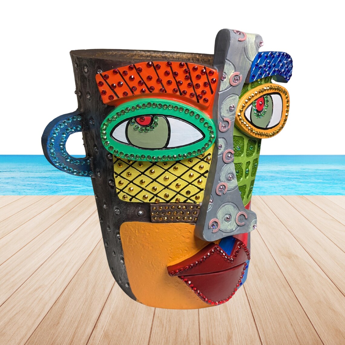 Picasso-inspired Abstract Face Planter, Embellished or Original - Free ...
