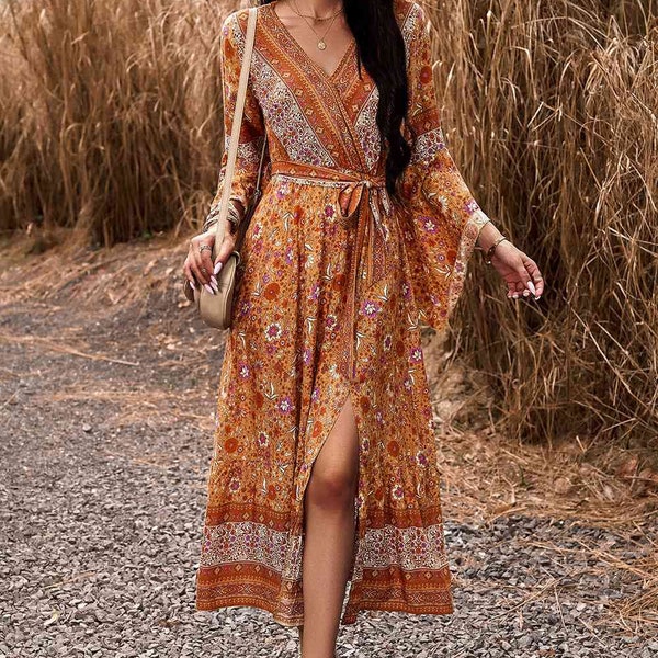 Boho Midi Dress - Etsy