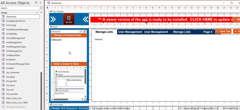 Access Database Menu System (customise Yourself) - Etsy