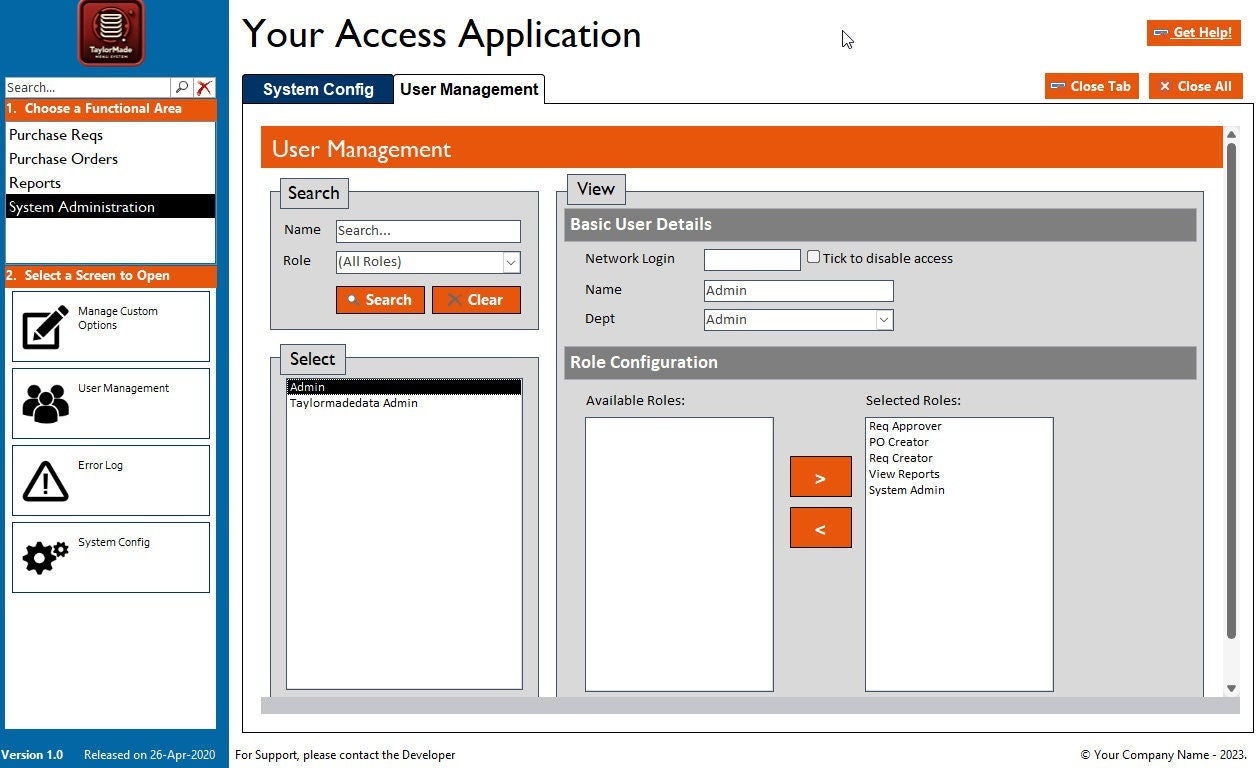 Access Database Menu System (customise Yourself) - Etsy