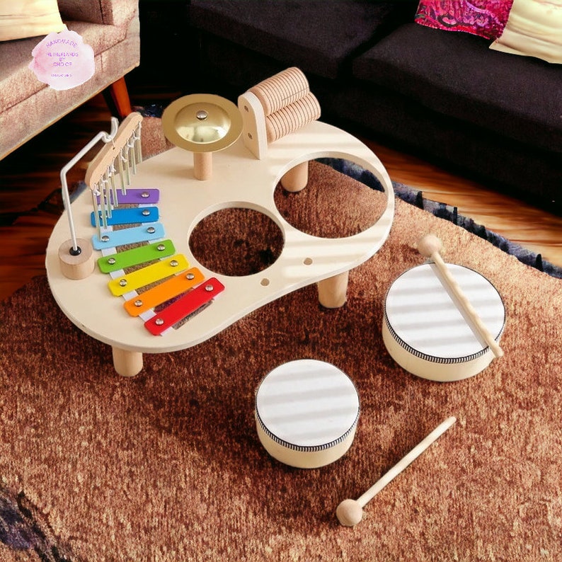 Wooden Music Toys for Children Multifunctional Music Drumset - Etsy