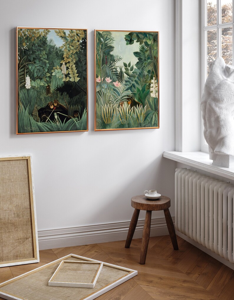 SET of TWO Henri Rousseau Prints, Merry Jesters 1906 Print, Equatorial ...
